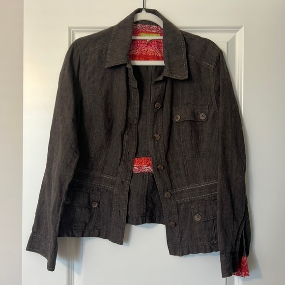 Sigrid Olsen | Jackets & Coats | Sigrid Olsen Black Linen Jacket L ...
